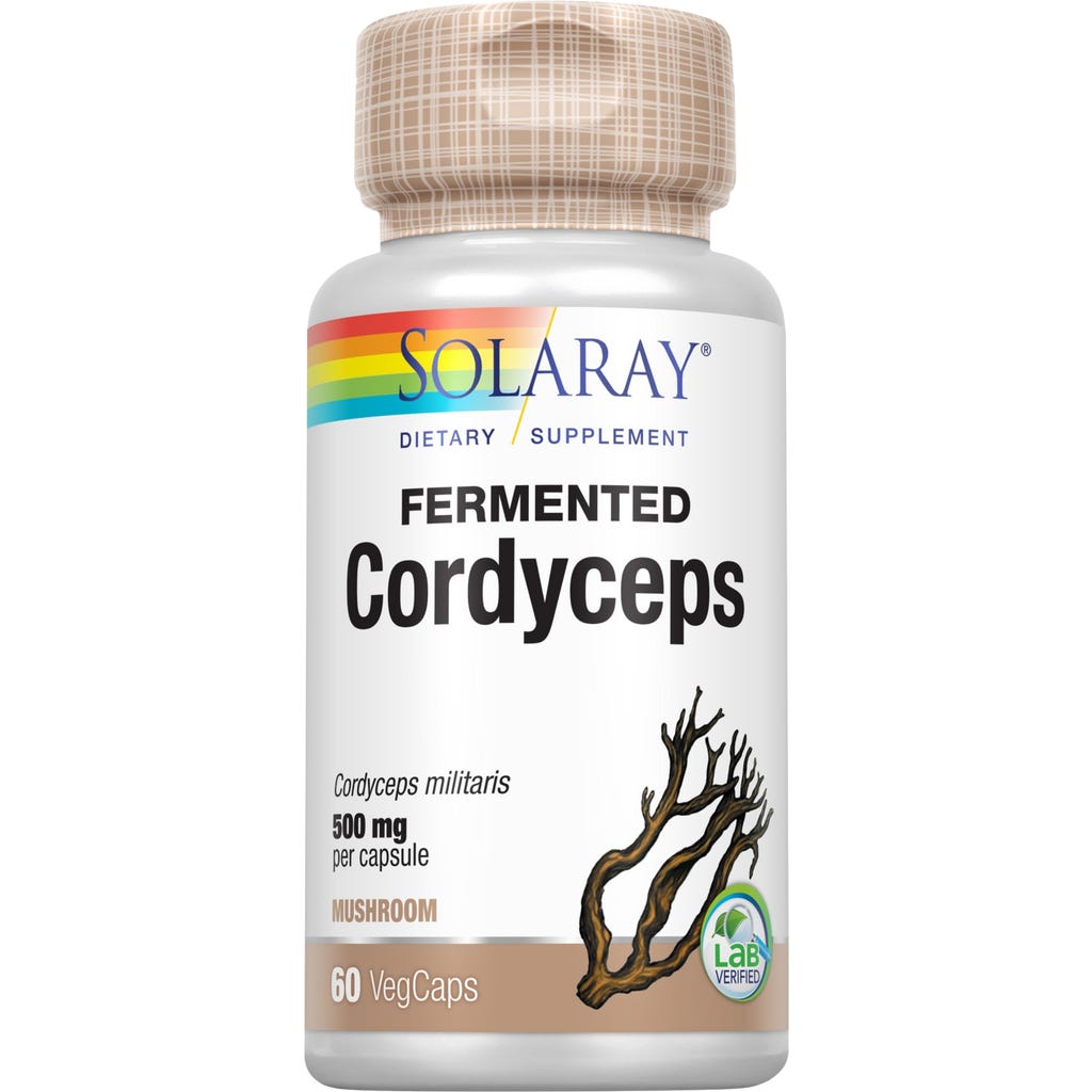 Cordyceps fermentirani, 60 veg. kapsule - Solaray - VitalAbo online shop