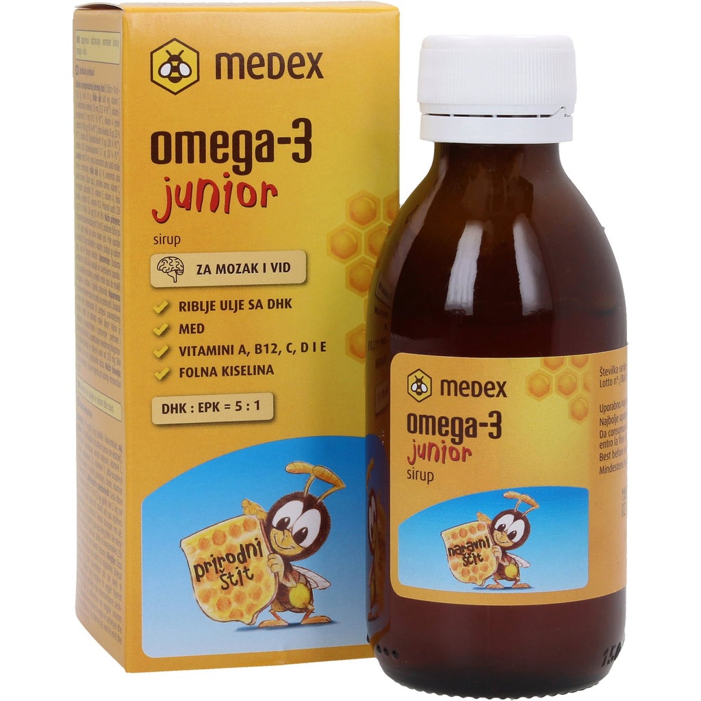 Omega-3 Junior Sirup, 140 ml - Medex - VitalAbo Portugal