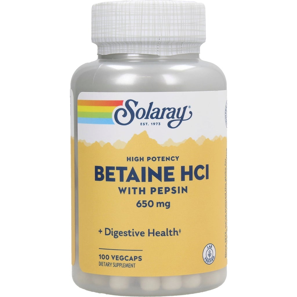 Betaína HCL, 650 mg, 100 cápsulas - Solaray - VitalAbo Tienda Online España