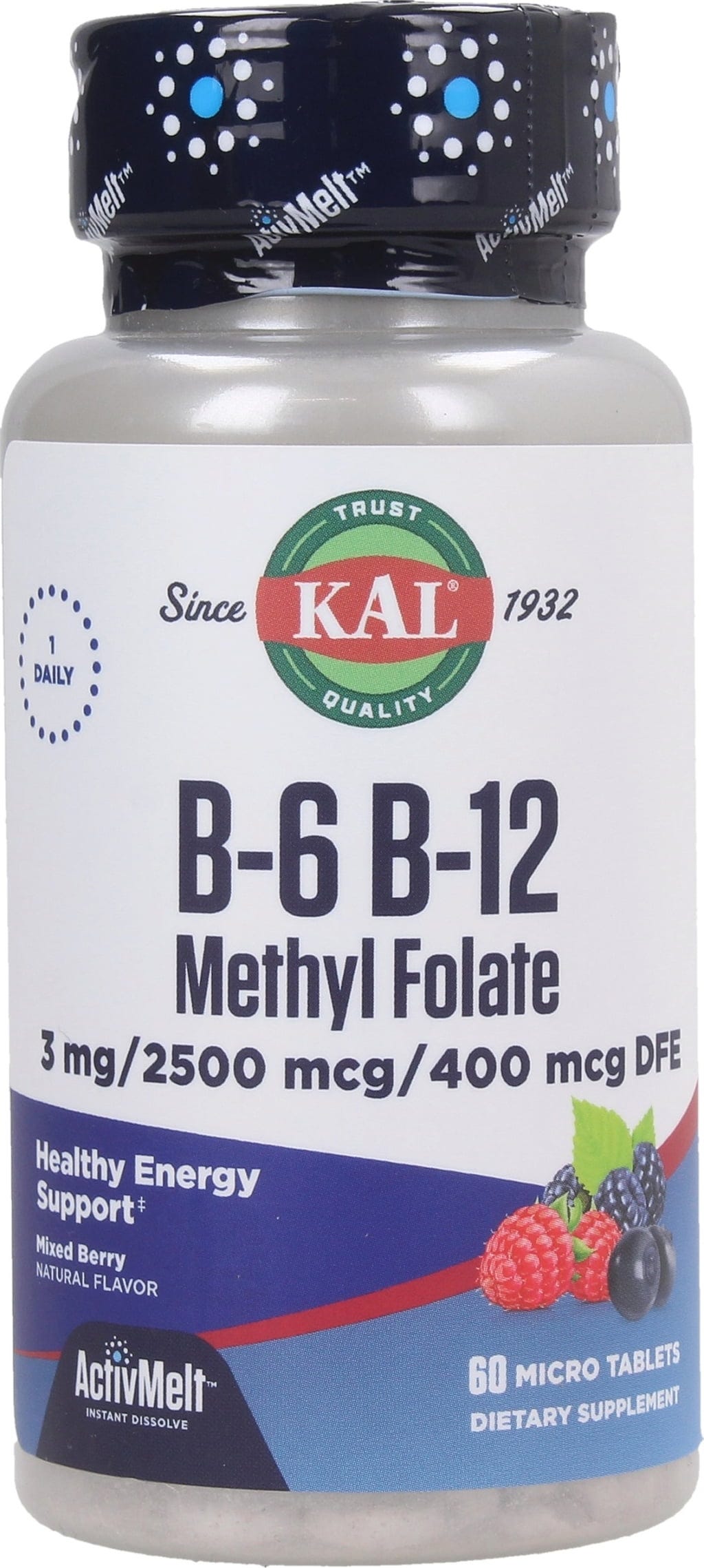 Vitamina B6, B12 e Metilfolato ''ActivMelt'', 60 Pastilhas - KAL ...