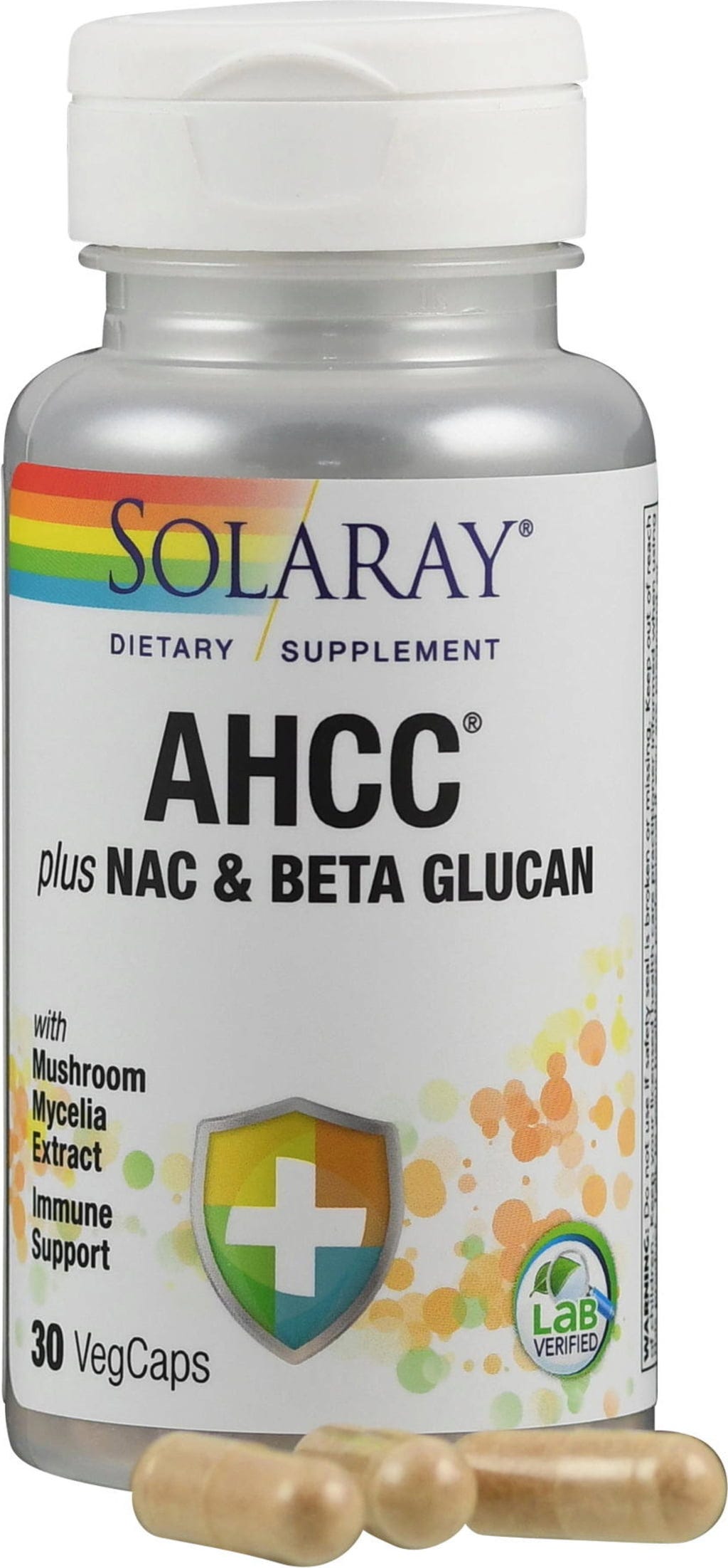 AHCC® Plus NAC & Beta-Glucan Kapseln, 30 veg. Kapseln - Solaray - VitalAbo