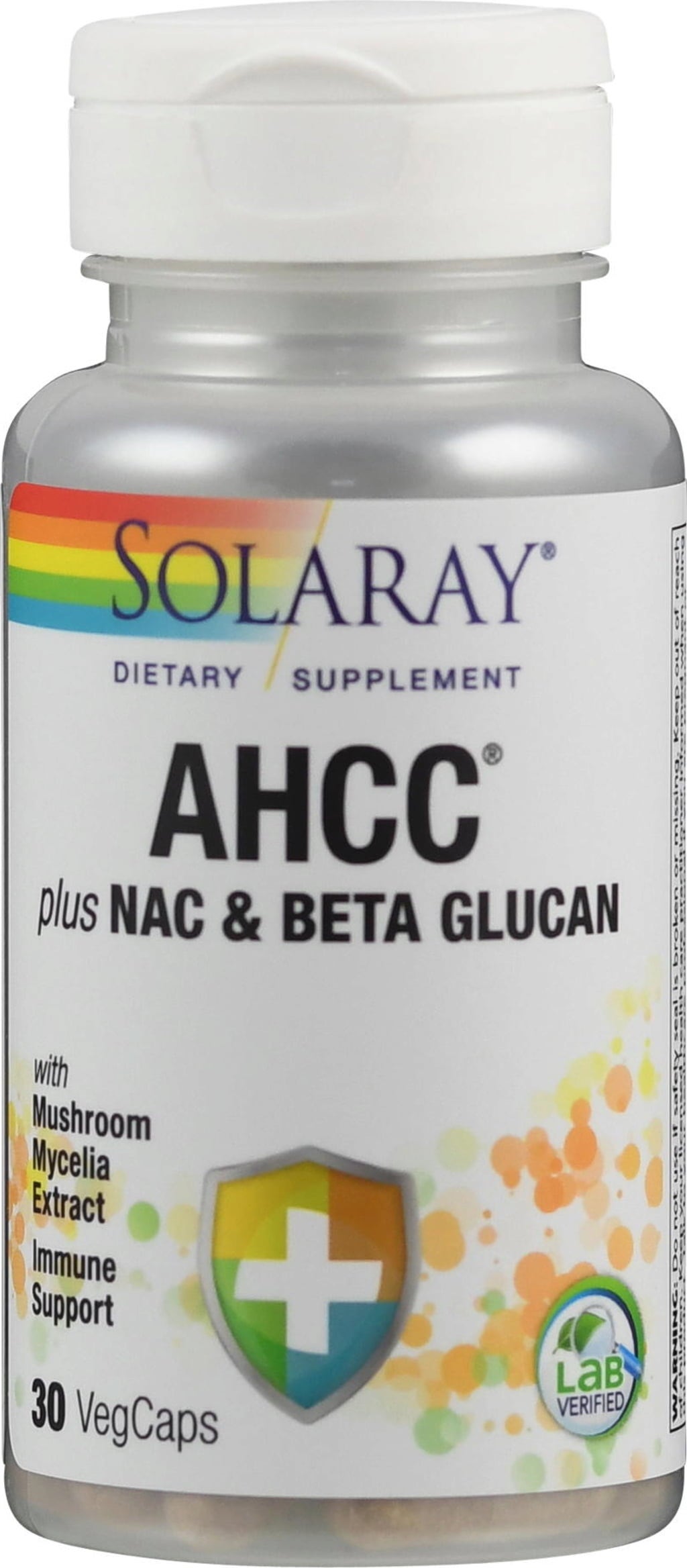 AHCC® Plus NAC & Beta-Glucan Kapseln, 30 veg. Kapseln - Solaray - VitalAbo