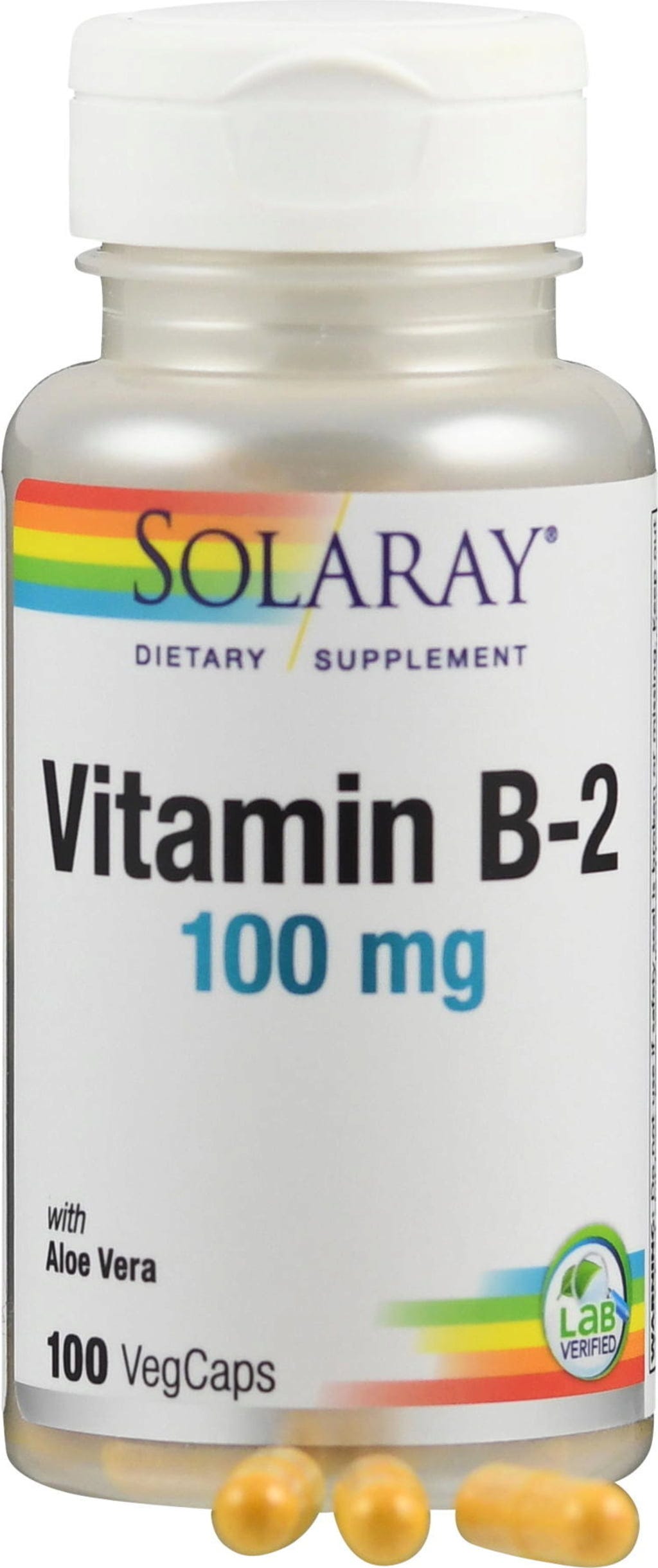 Cápsulas de Vitamina B2, 100 Cápsulas vegetais - Solaray - VitalAbo ...