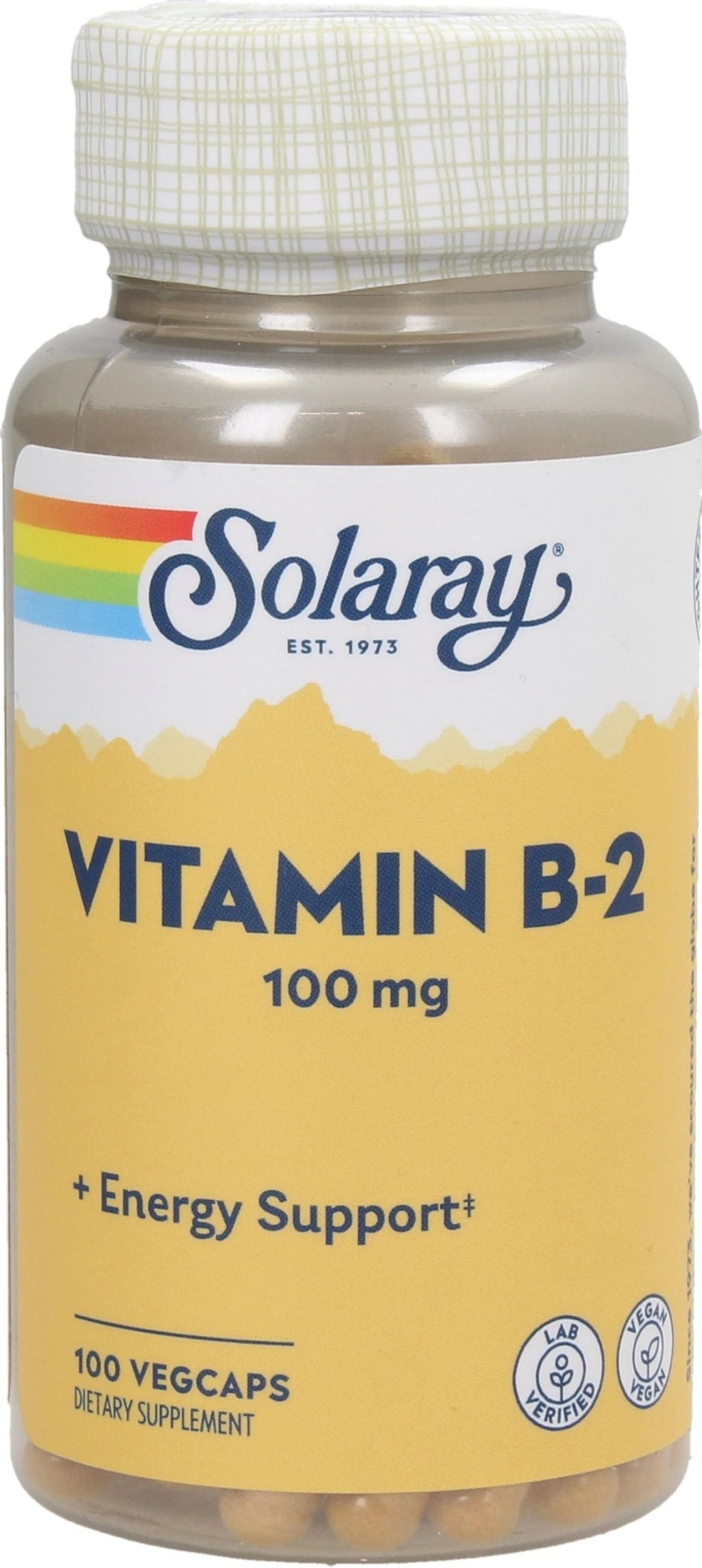 Cápsulas de Vitamina B2, 100 Cápsulas vegetais - Solaray - VitalAbo ...