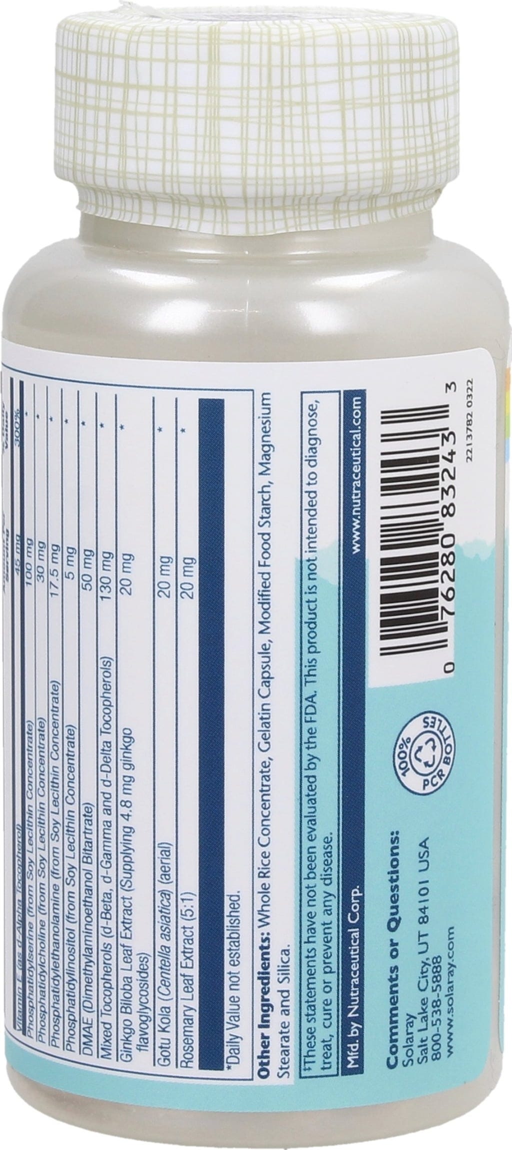 Fosfatidilserina Plus, 60 Cápsulas - Solaray - VitalAbo Portugal